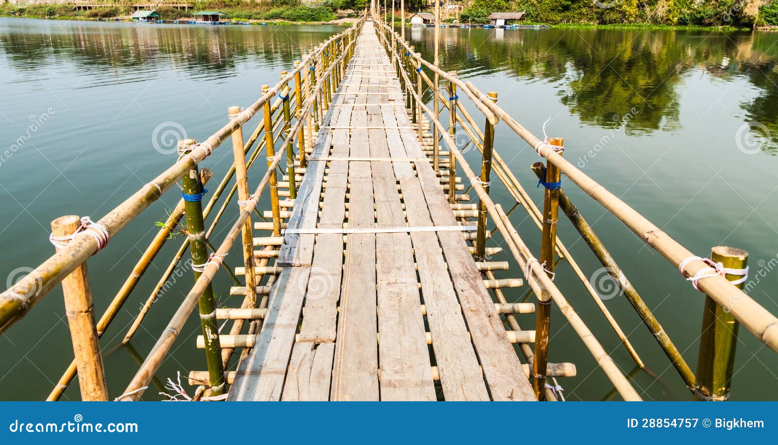 Bamboo bridge stock image. Image of high, forest, mountain - 28854757