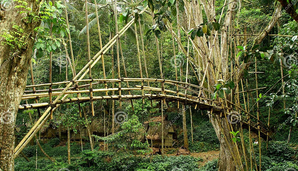 Bamboo Bridge stock image. Image of yellow, connection - 500347