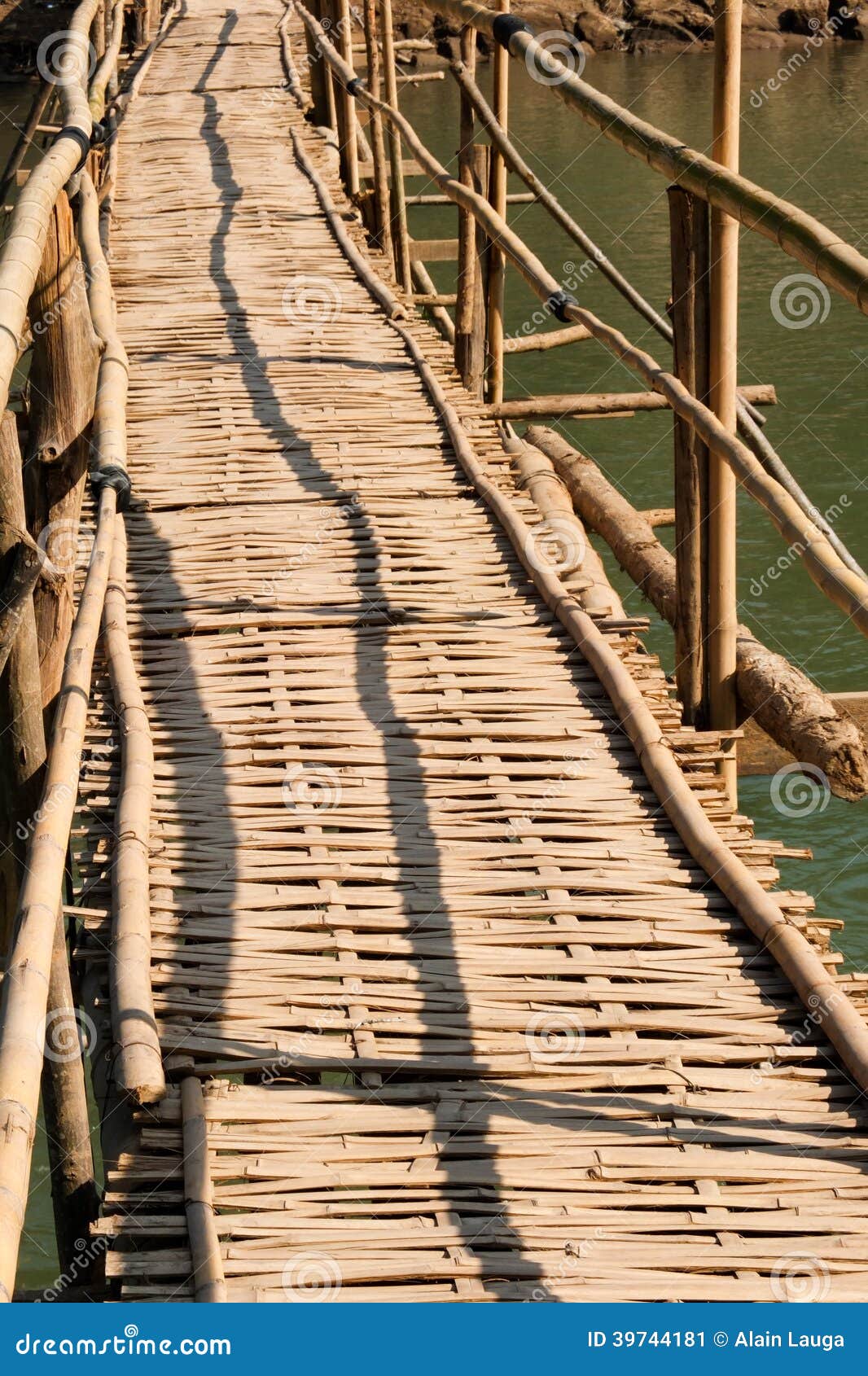 Bamboo bridge stock image. Image of construction, pathway - 39744181