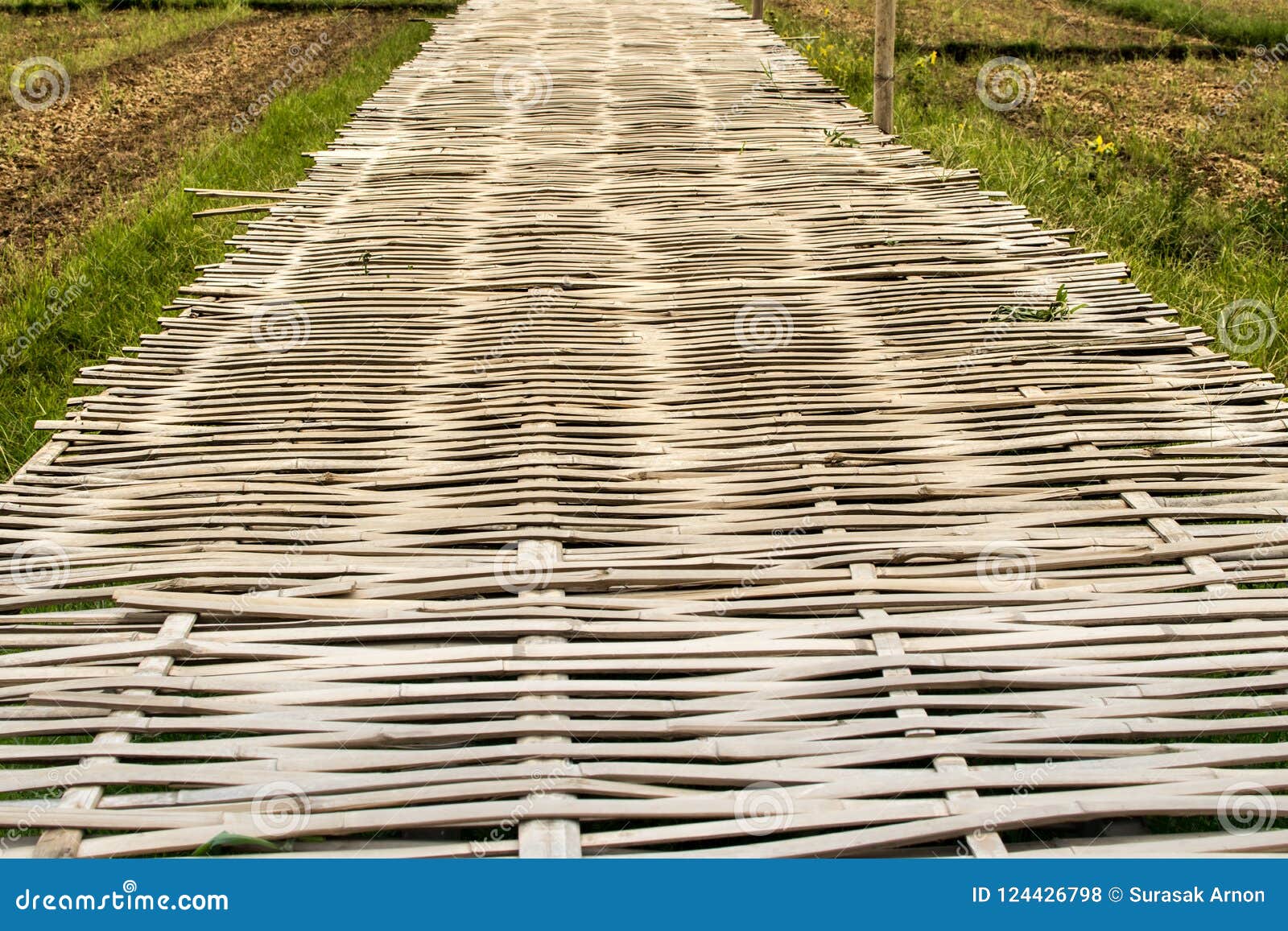 Bamboo Bridge is Made of Bamboo. Stock Photo - Image of bridges, view ...