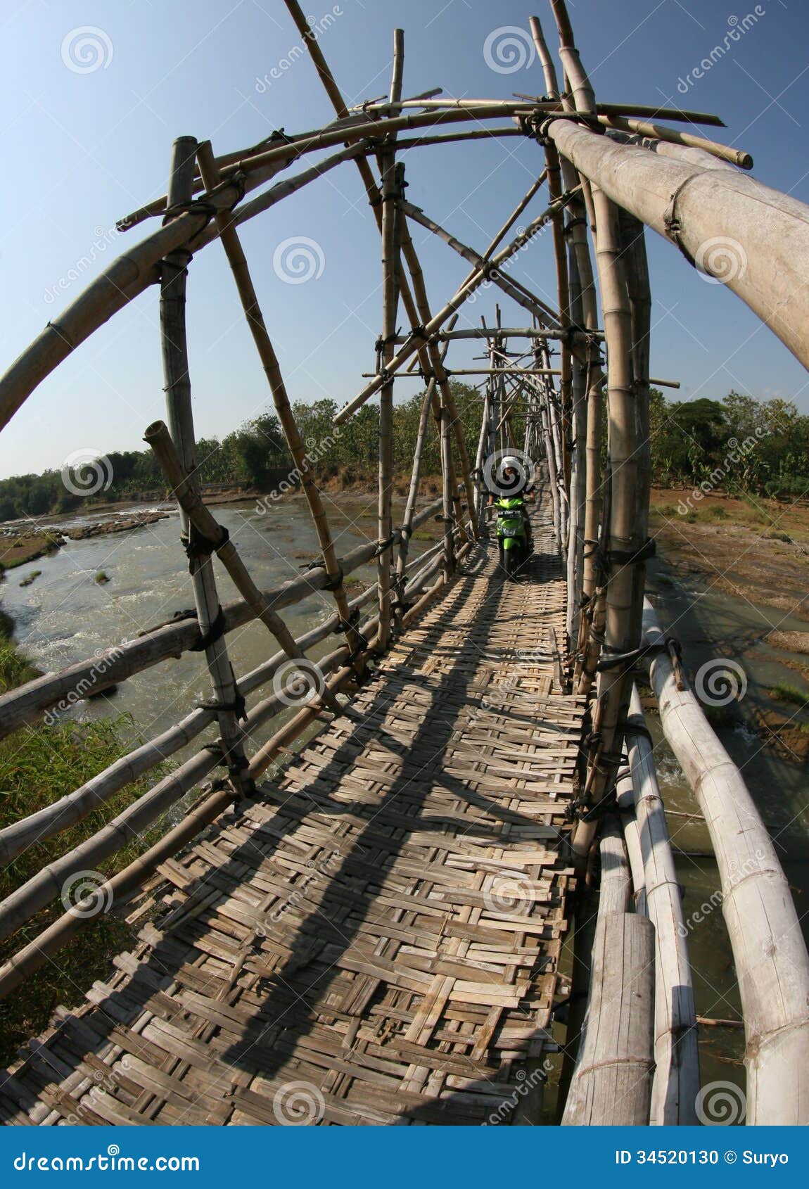 Bamboo bridge editorial image. Image of central, sukoharjo - 34520130