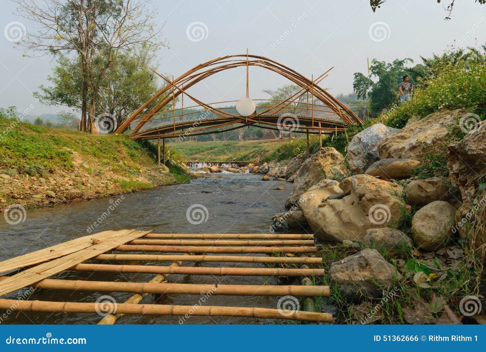 Bamboo bridge stock photo. Image of park, journey, hanging - 51362666