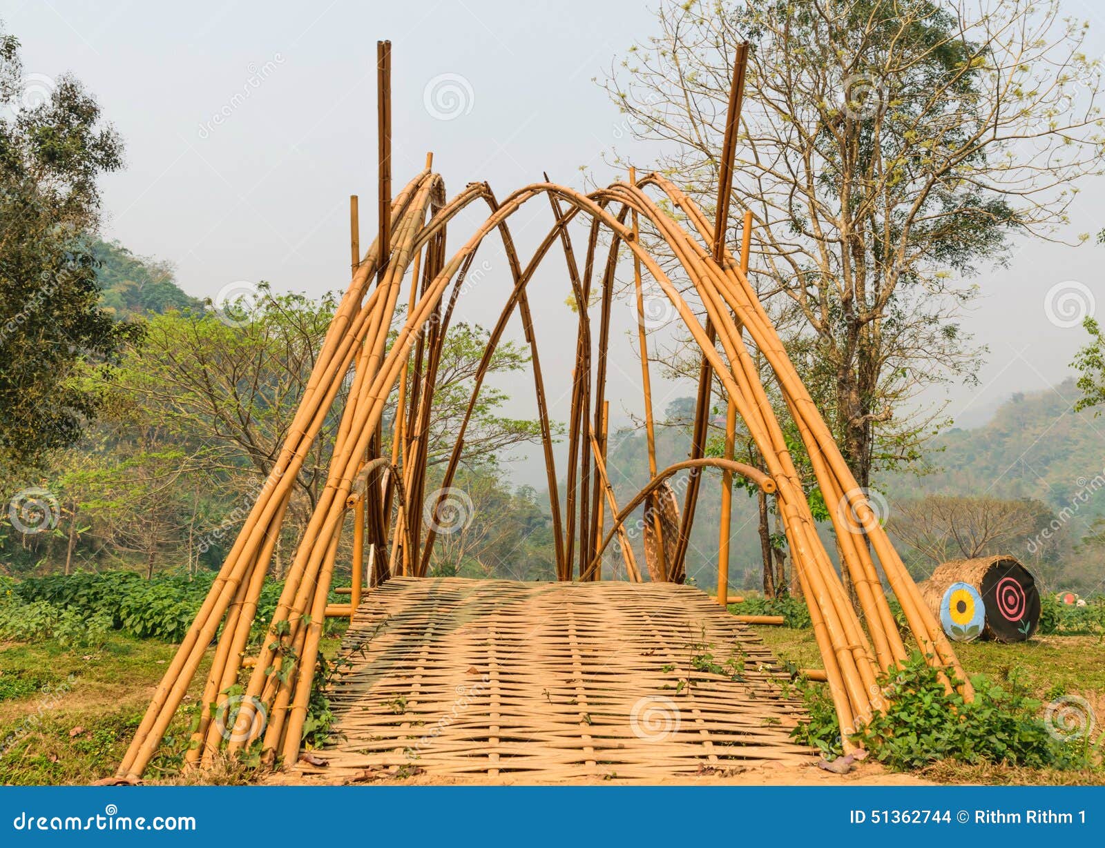 Bamboo bridge stock photo. Image of adventure, destinations - 51362744
