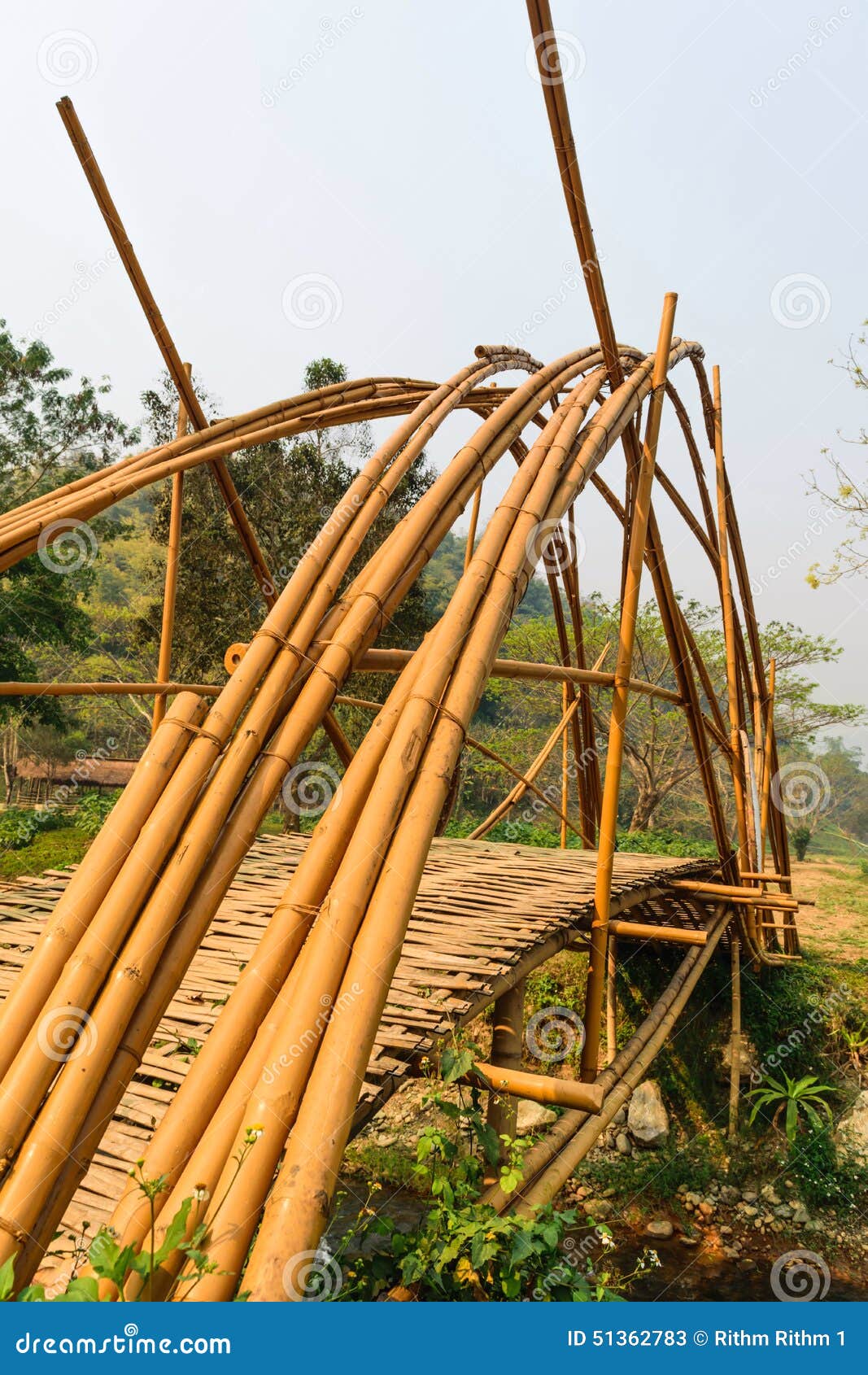 Bamboo Bridge Stock Photo - Image: 51362783