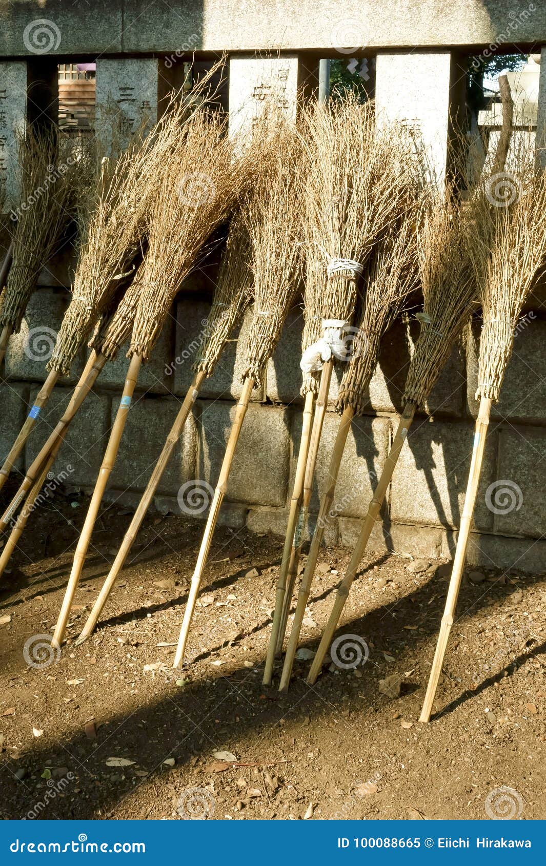 Bamboo broom stock image. Image of precinct, collecting - 100088665