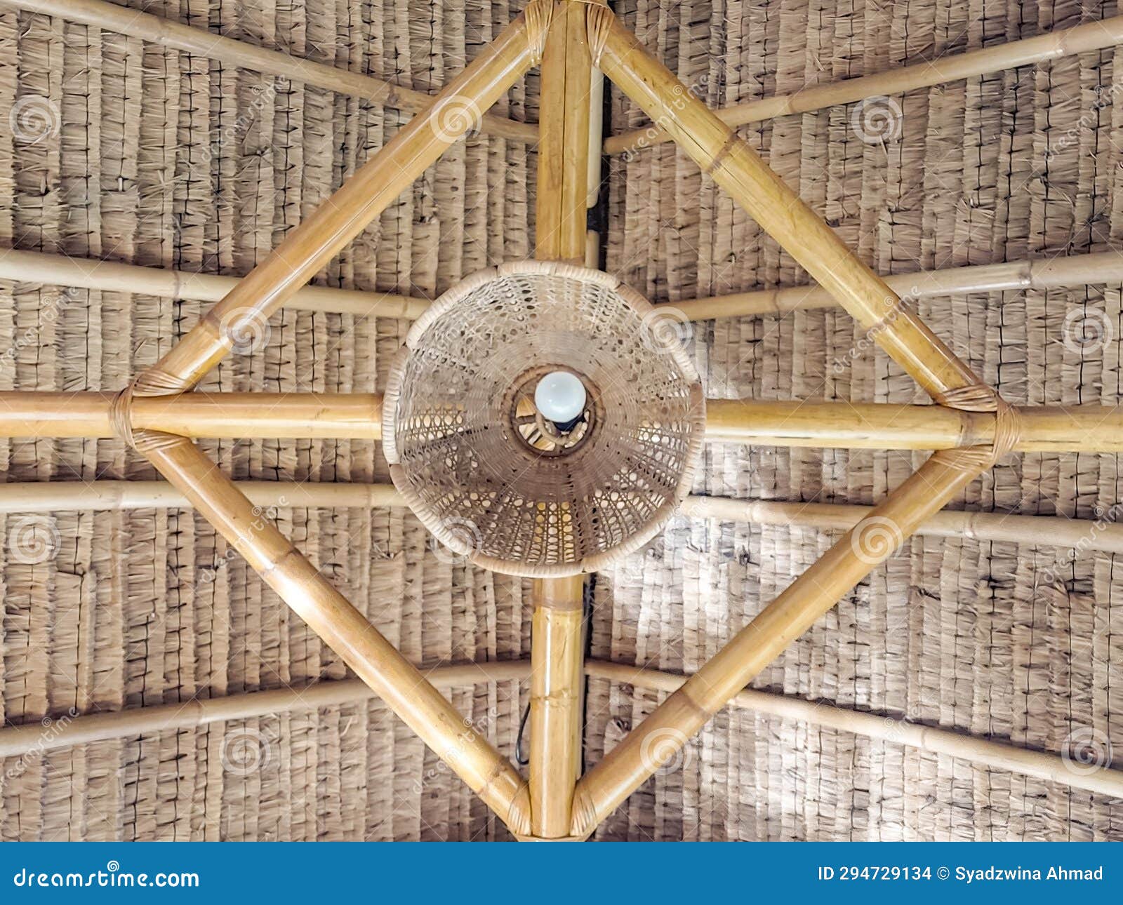 Bamboo Ceiling Pattern In Bamboo House In Bali Island, Indonesia ...