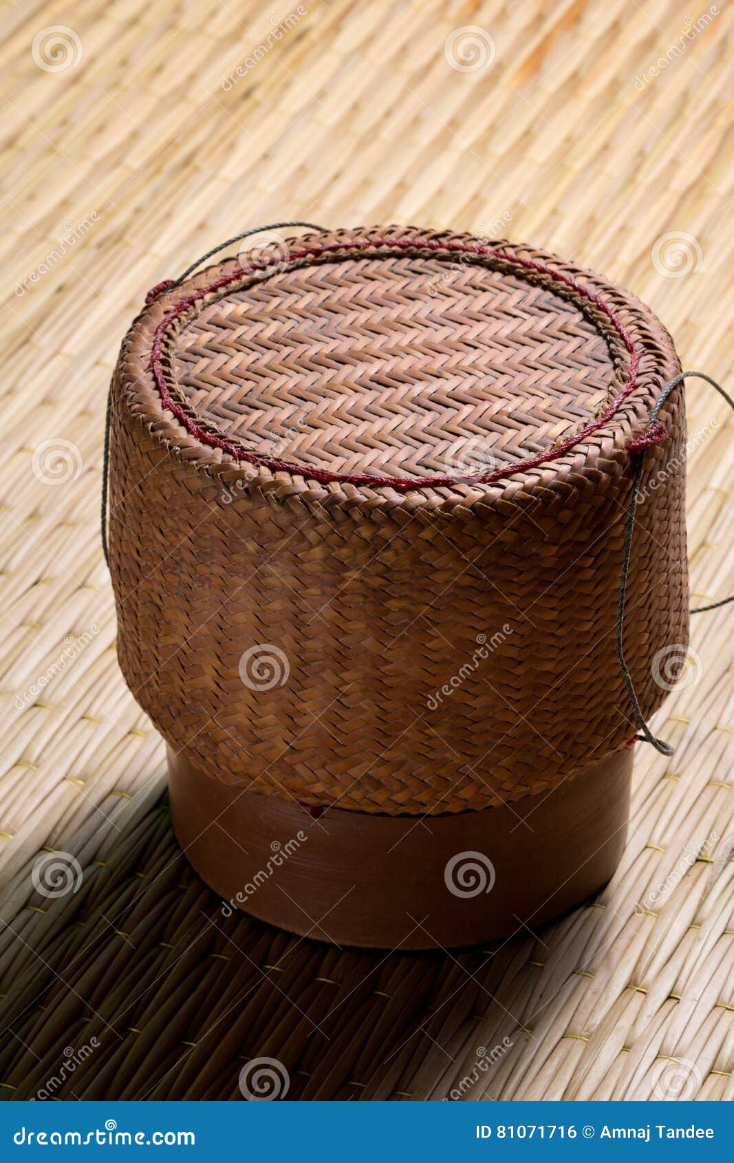Bamboo Container for Holding Cooked Glutinous Rice Stock Photo - Image ...