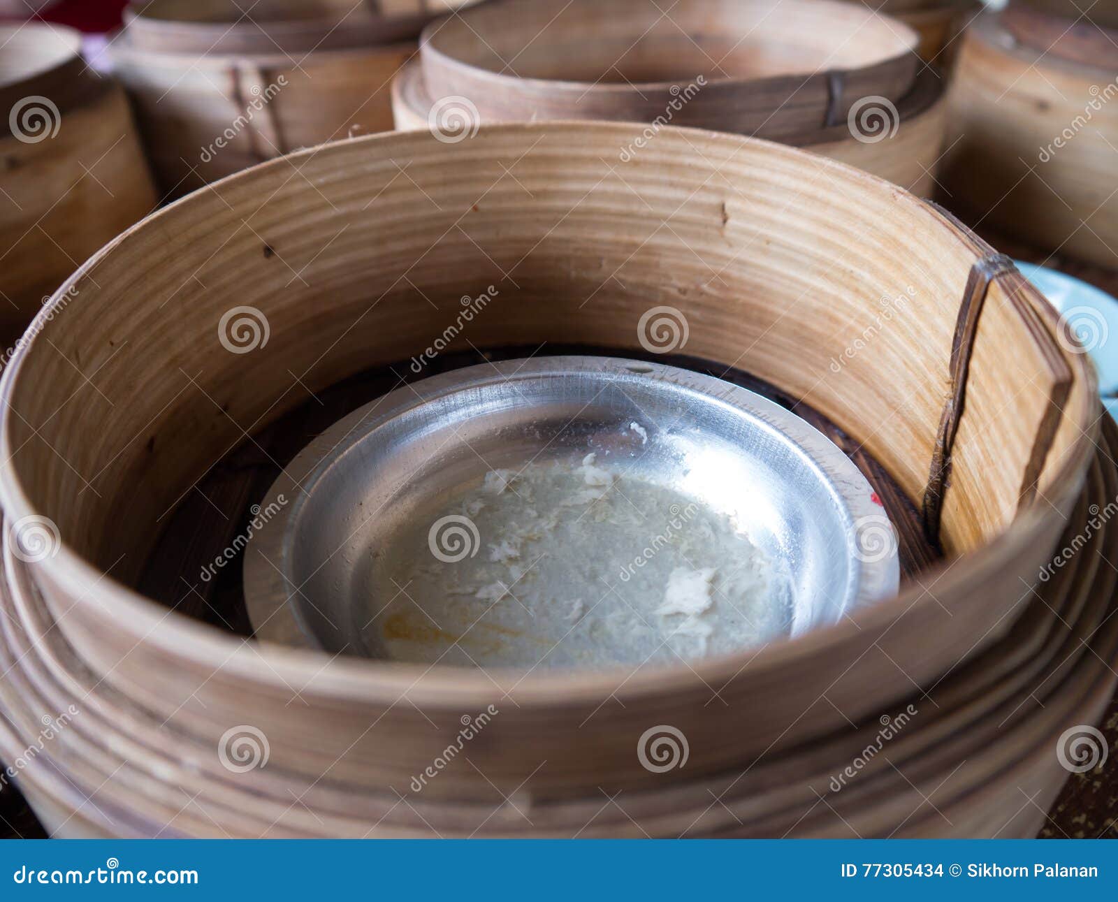 Bamboo Containers Traditional Cuisine Dimsum Stock Photo - Image of ...