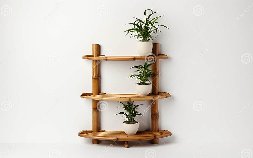 Bamboo Corner Rack on a Transparent Surface Stock Illustration ...