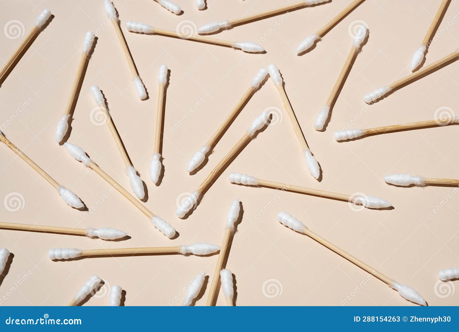 Bamboo Cotton Ear Swabs Layout in Neutral Colours Stock Image - Image ...