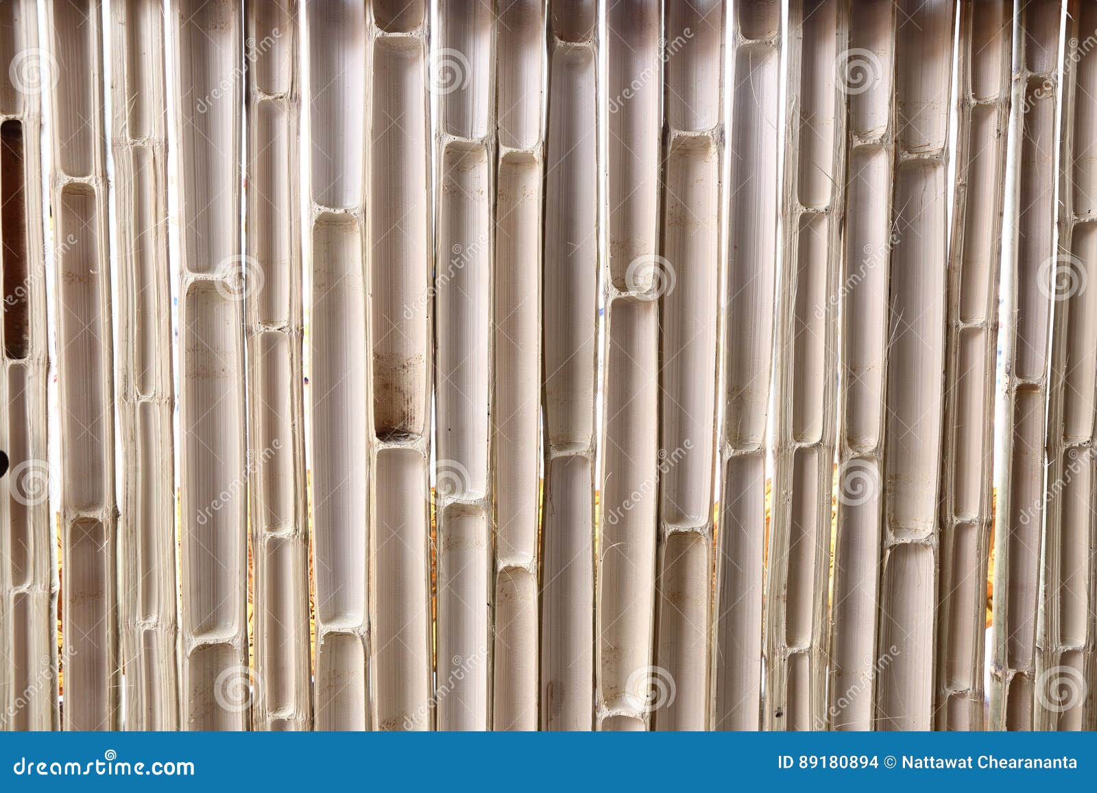 Bamboo Cut in Half and Make a Wall Stock Photo - Image of background ...