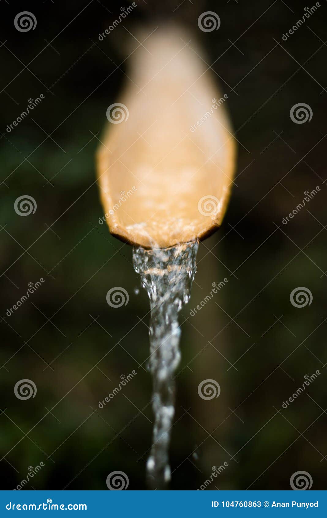 Bamboo Cylinder Pipe Which Has a Water Flow Stock Image - Image of ...