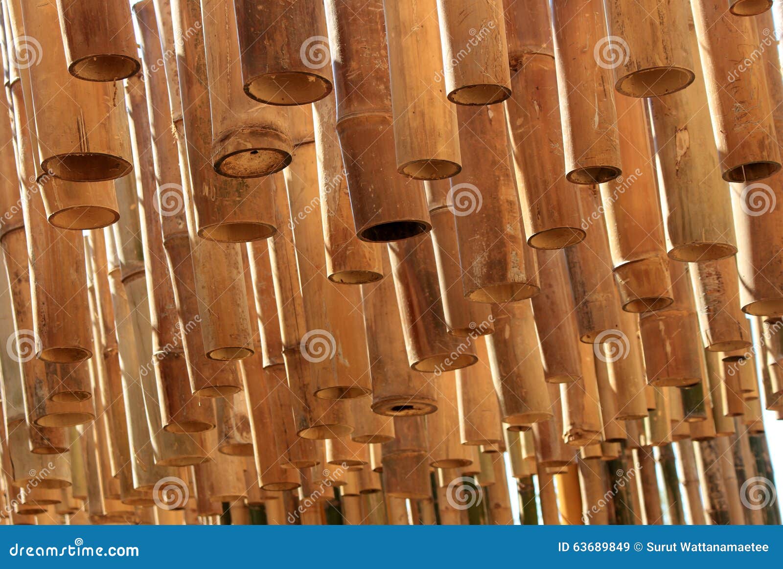 Bamboo Decoration Hanging from the Ceiling Stock Image - Image of ...