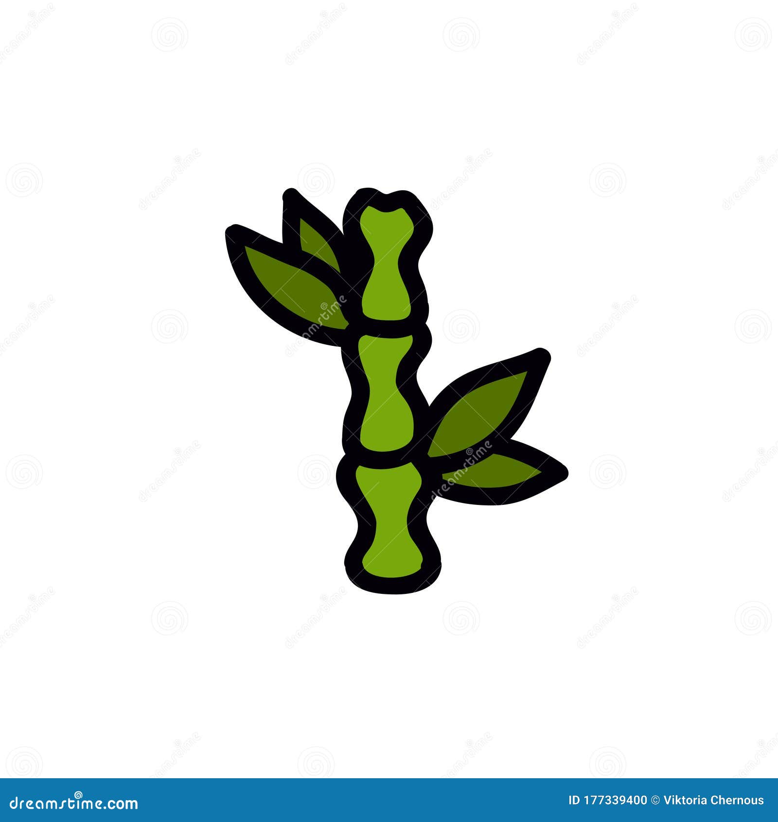 Bamboo Doodle Icon, Vector Illustration Stock Illustration ...
