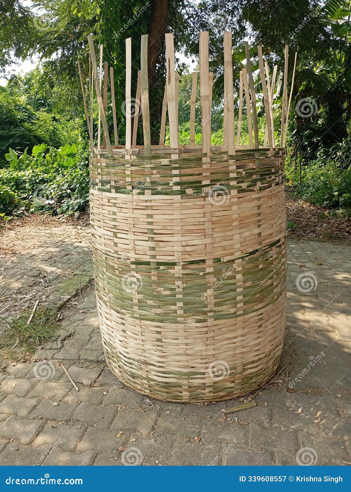 Bamboo drum stock image. Image of drum, storage, time - 339608557