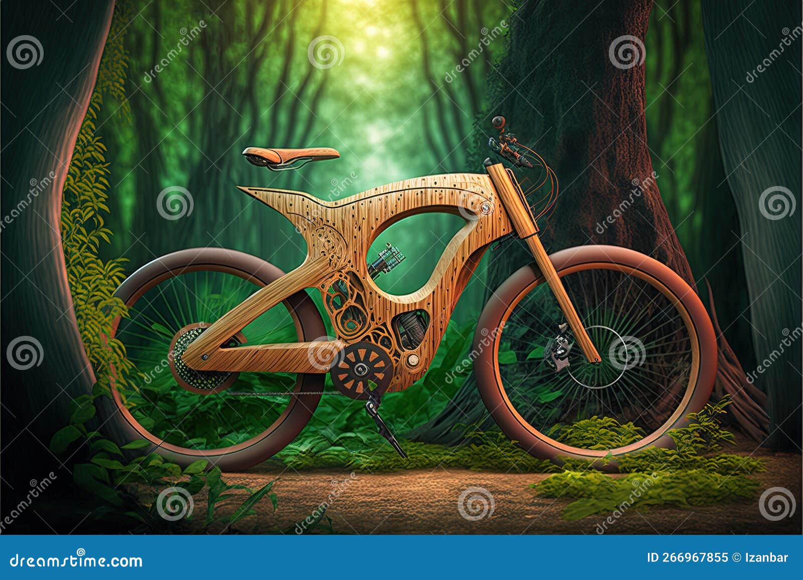 Bamboo Ebike of the Future Illustration Generative Ai Stock ...