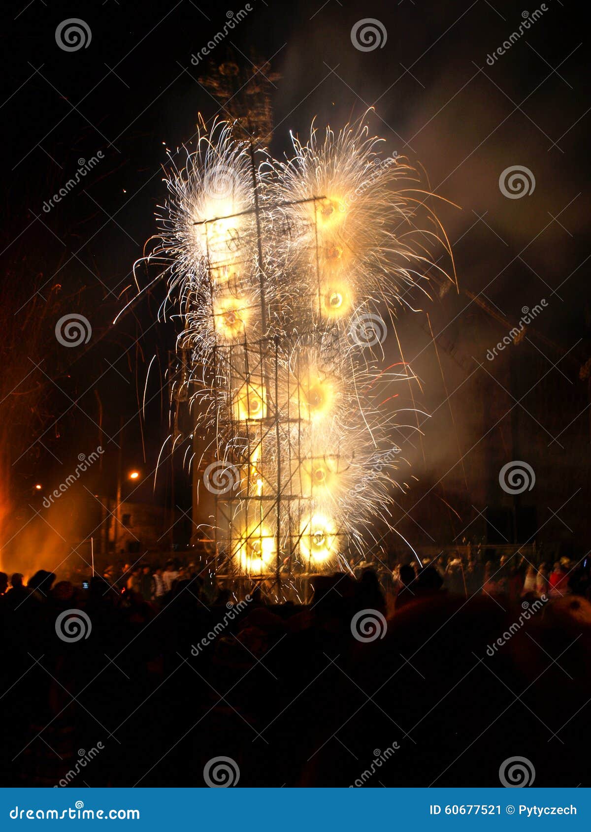 Bamboo fireworks stock image. Image of night, celebrate - 60677521