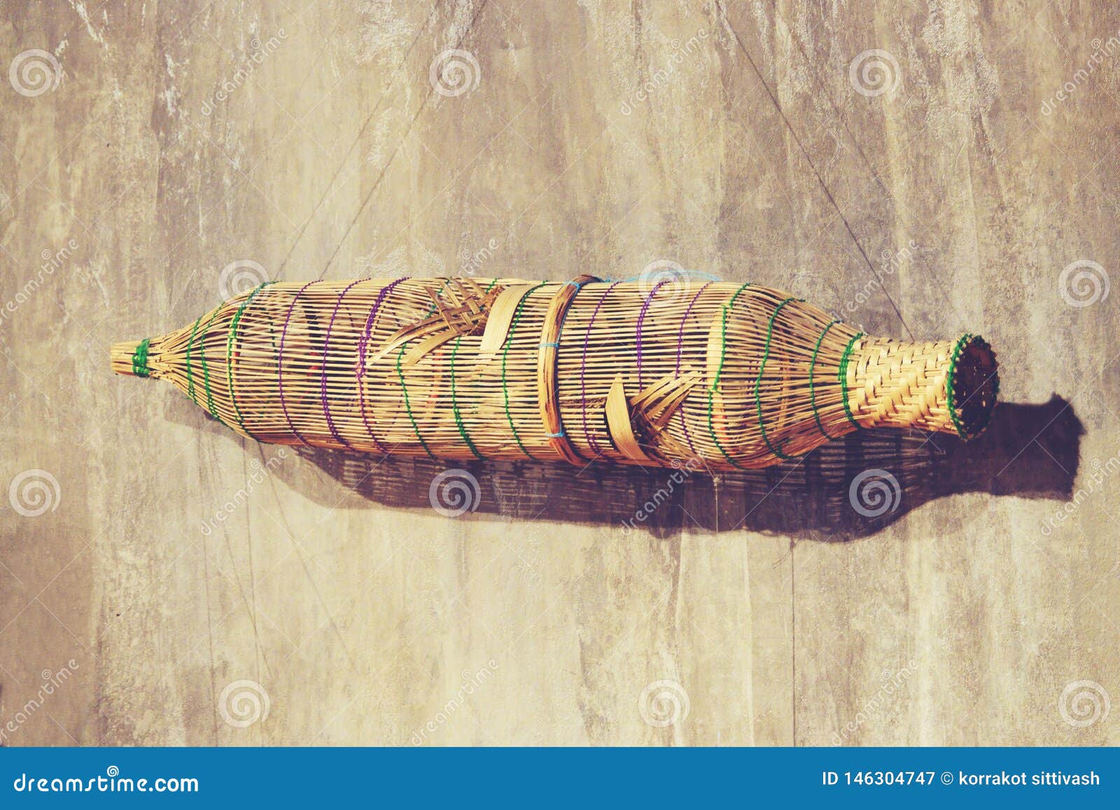 Bamboo Fish Trap Hanging on Wall Decoration Stock Image - Image of ...