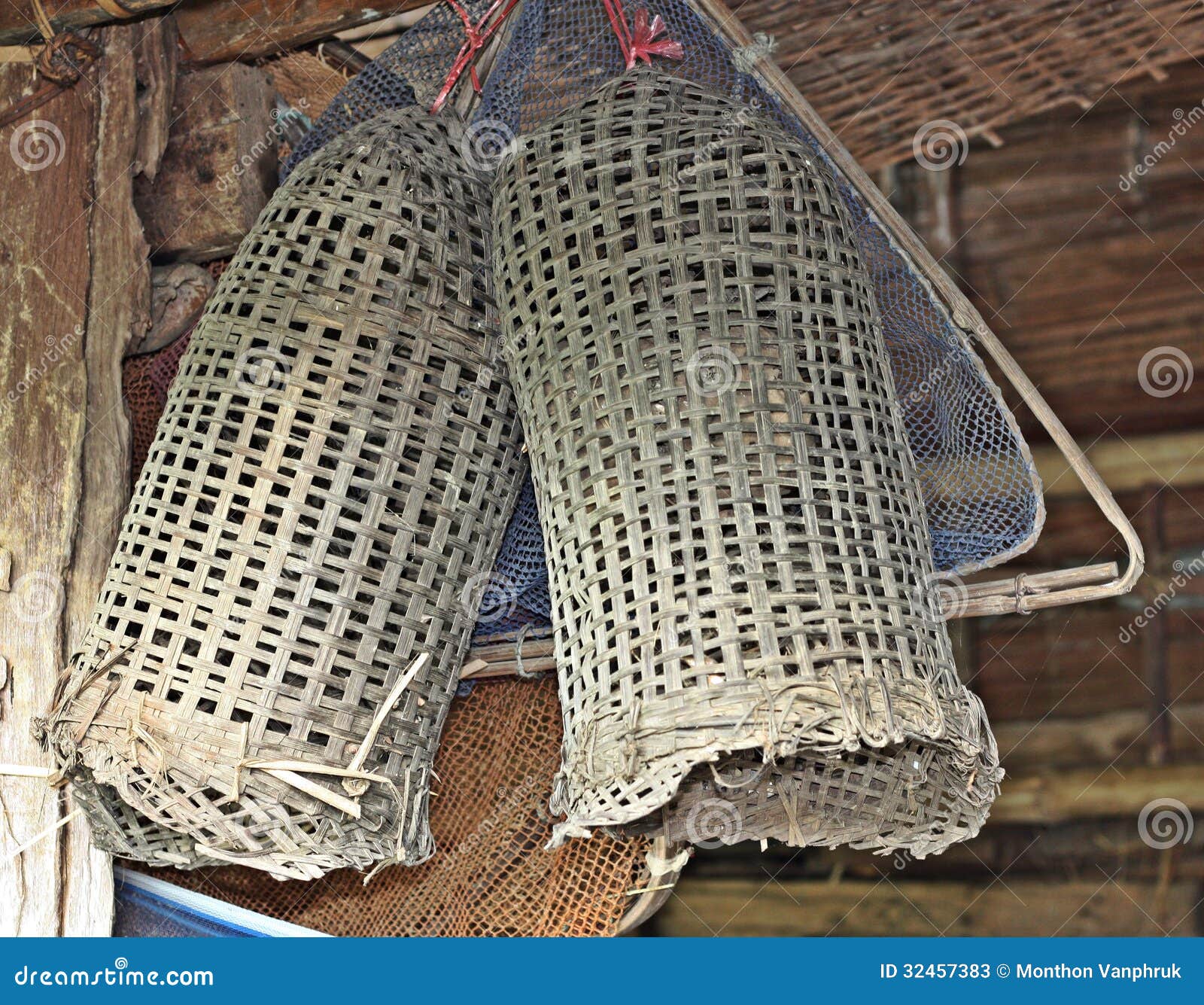 Bamboo fish trap stock image. Image of bamboo, traditional - 32457383