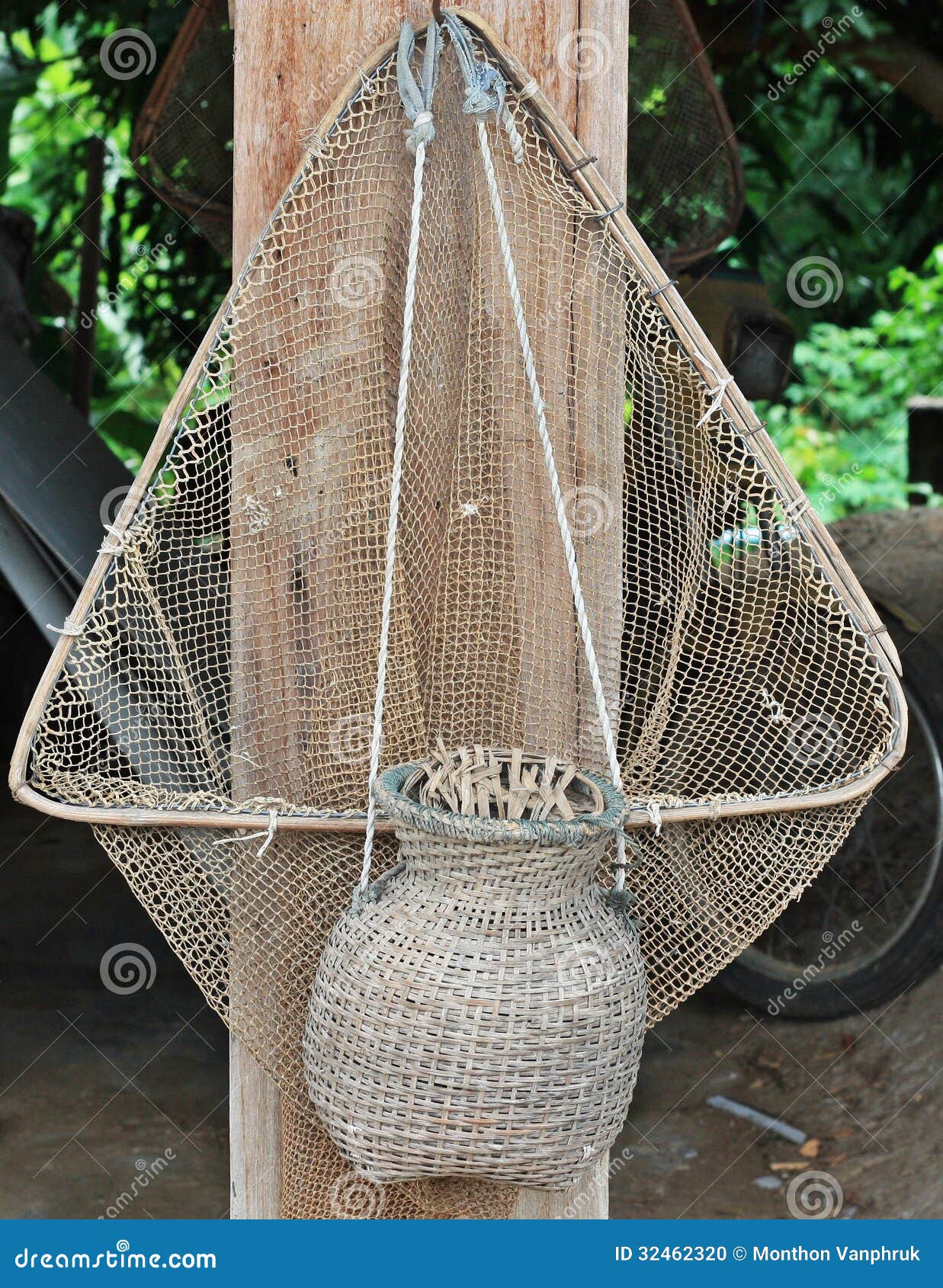 Bamboo fish trap stock photo. Image of vietnam, tool - 32462320