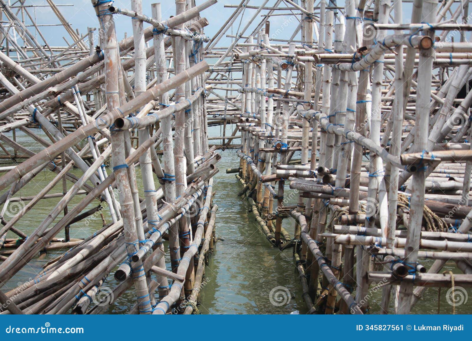 Bamboo Fish Traps in Waterway Constructed with Intricate Wooden ...