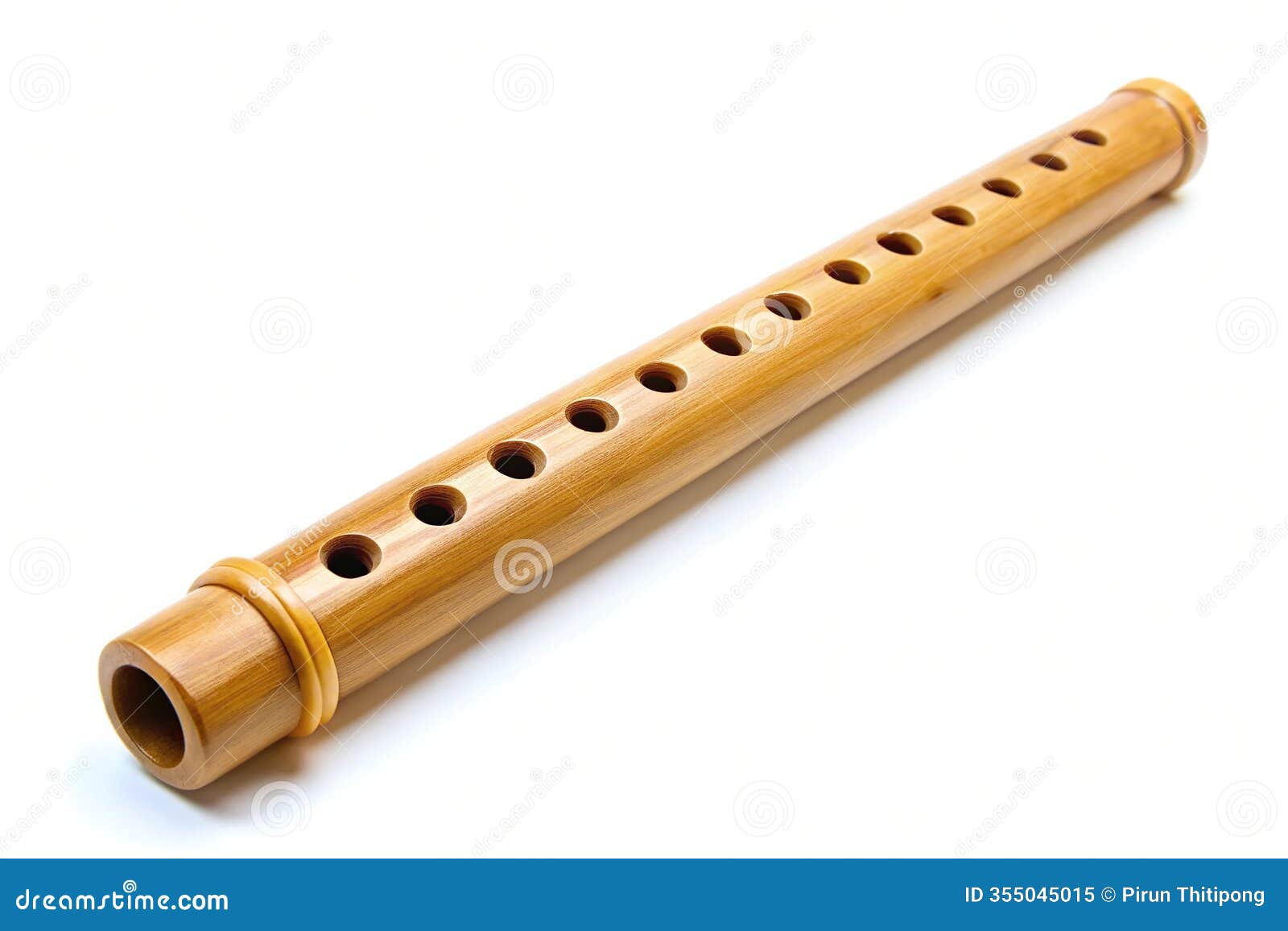 Harmony in Simplicity: Bamboo Flute Isolated on White Background ...