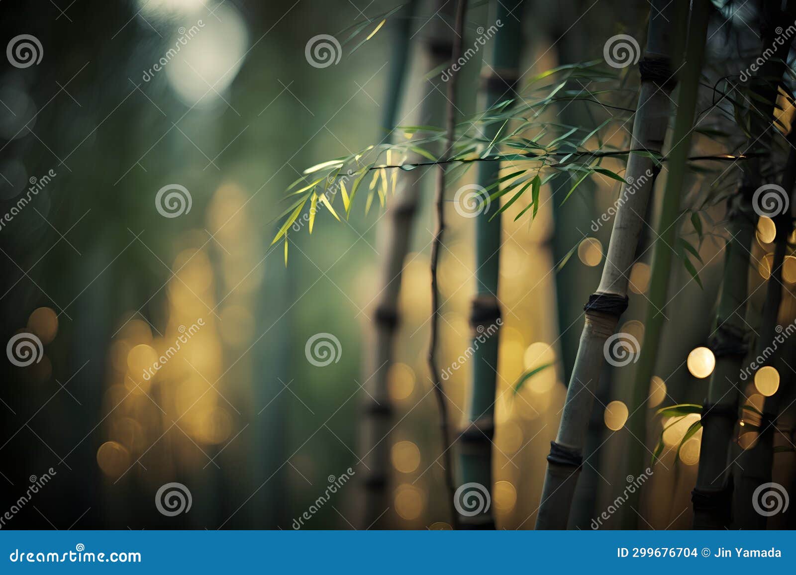Bamboo Forest with Sunlight and Lens Flare. Shallow Depth of Field ...