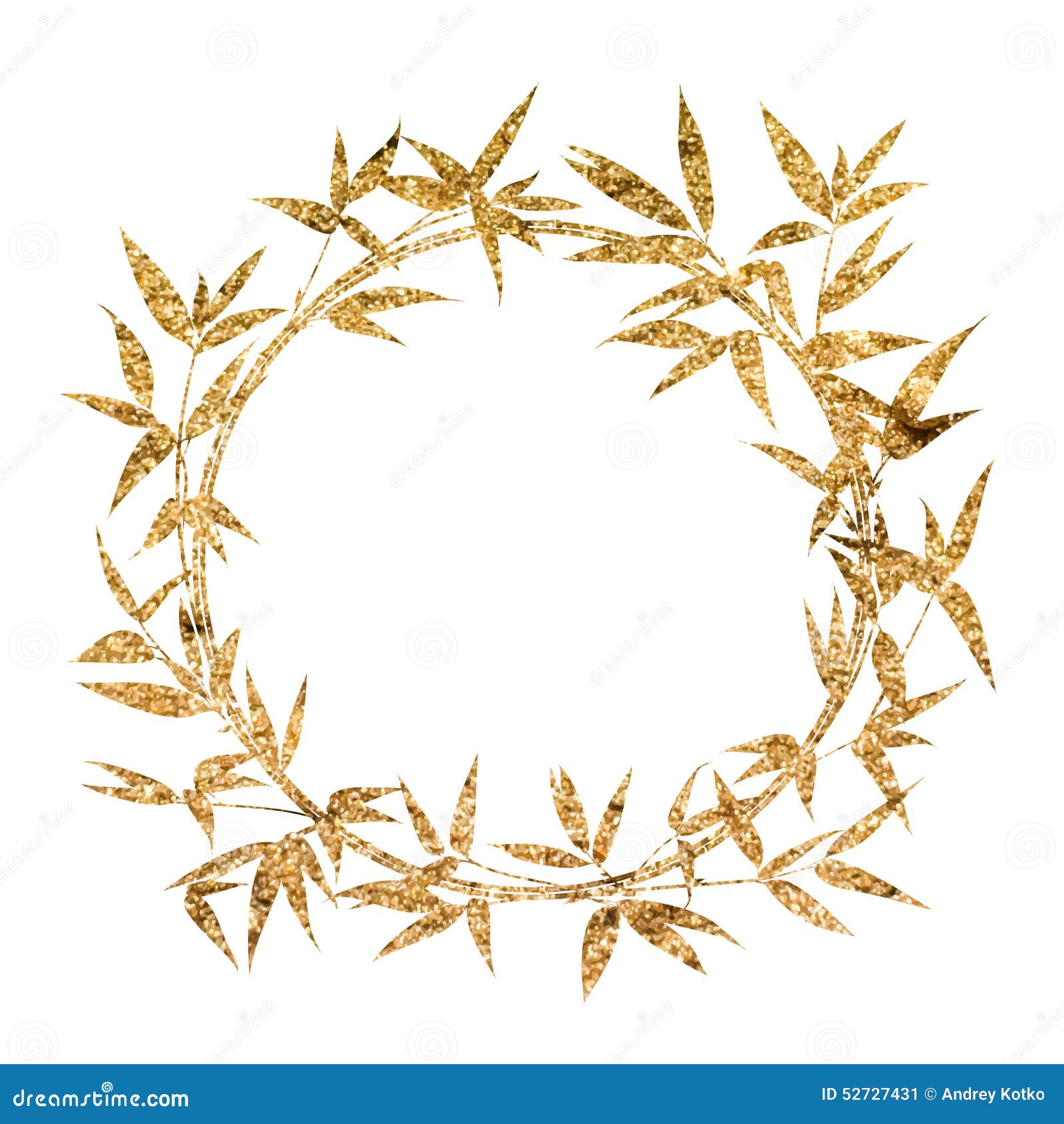 Bamboo Circle Frame Painted Golden Paint Stock Illustrations – 2 Bamboo ...