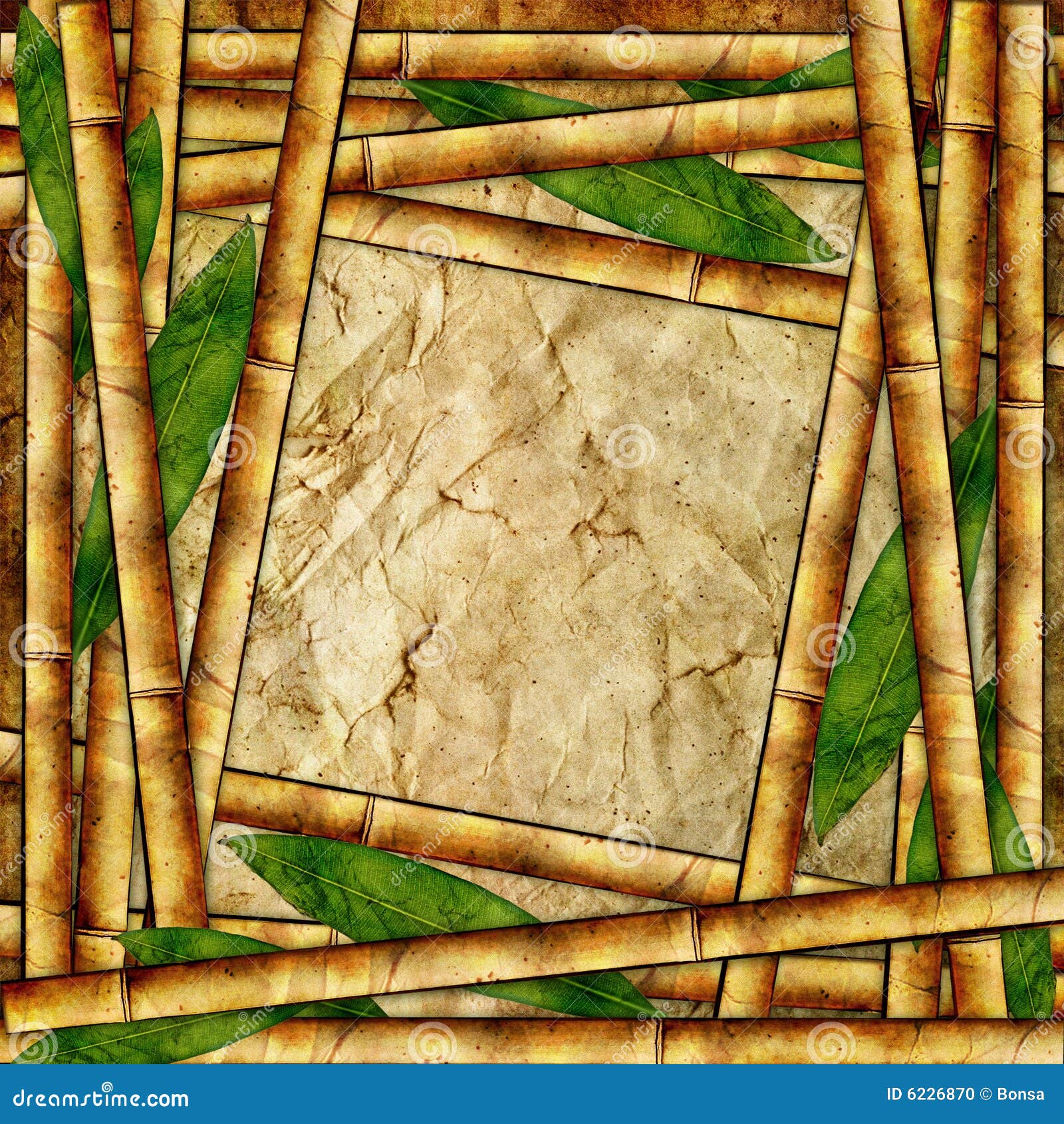 Bamboo frame stock illustration. Illustration of retro - 6226870