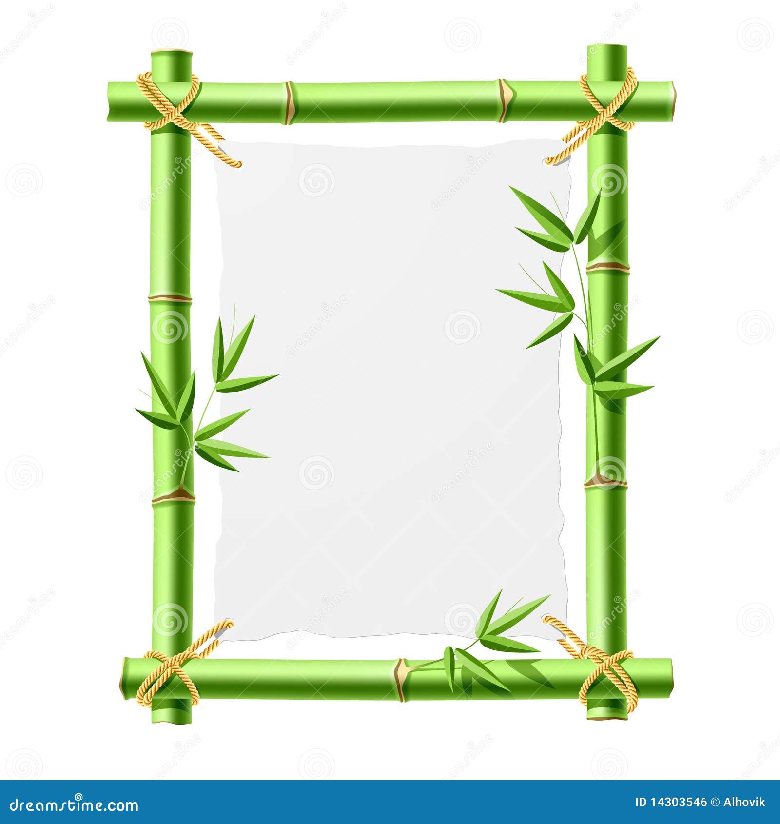 Bamboo Frame with Blank Paper Stock Vector - Illustration of natural ...