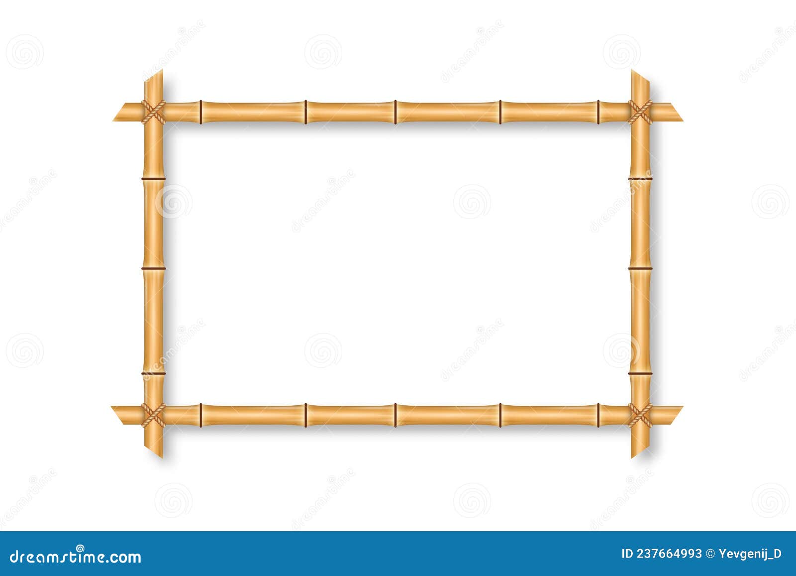 Bamboo Frame with Brown Sticks and Ropes. Rectangle Bamboo Frame ...