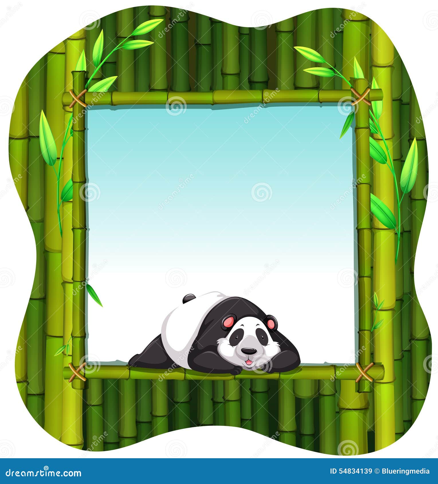 Bamboo frame and panda stock vector. Illustration of graphic - 54834139