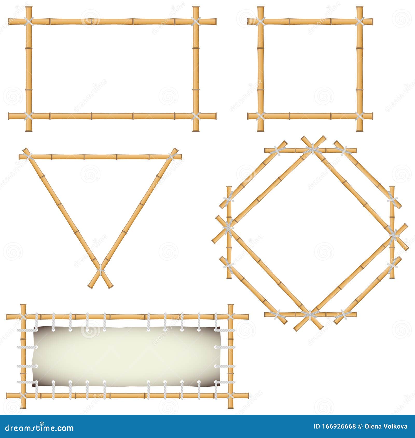 Bamboo Frames Set Vector Illustration | CartoonDealer.com #214205068