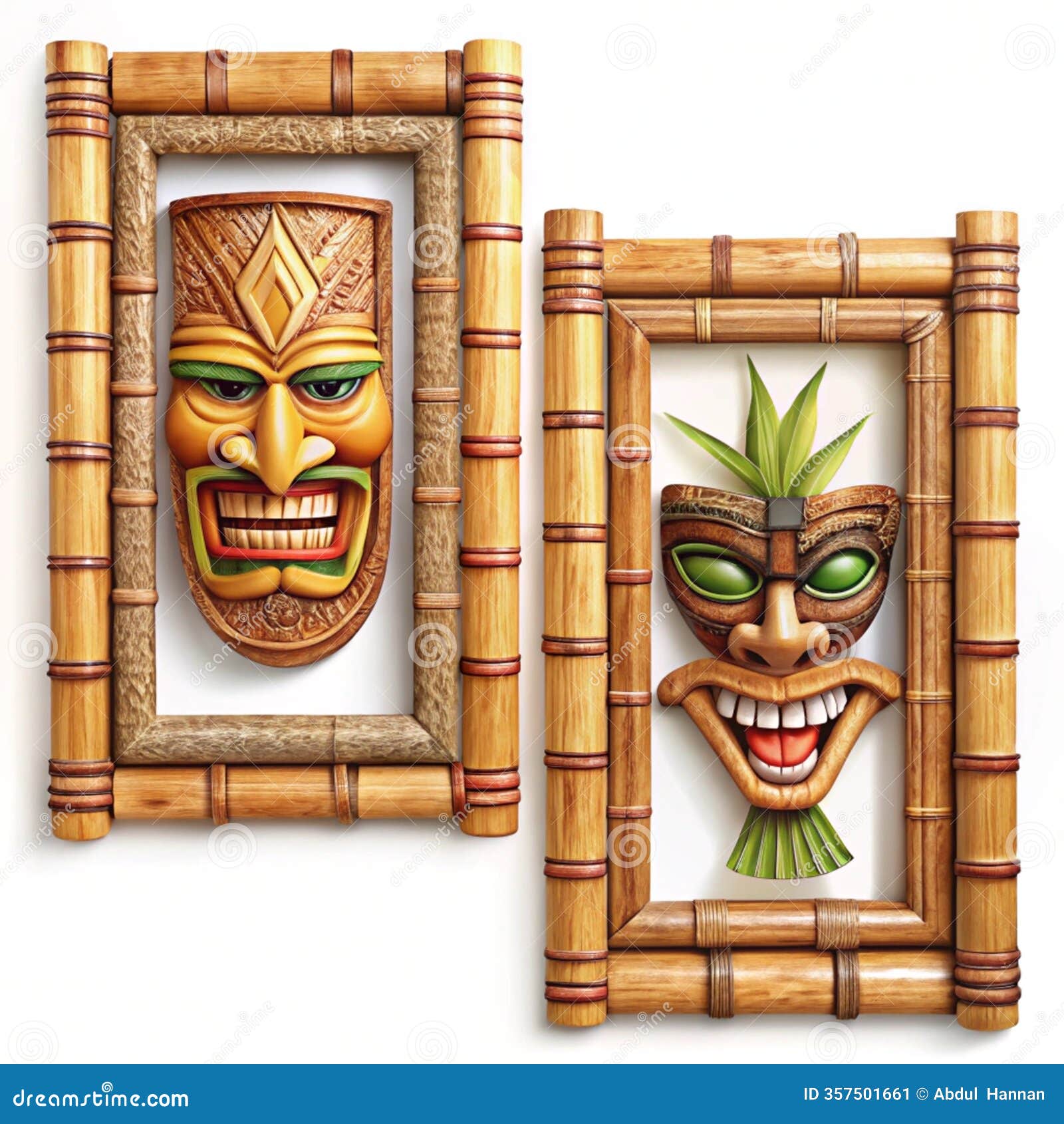 Bamboo Frames. Wood Stick Banners Of Various Shapes. Japanese Rustic ...