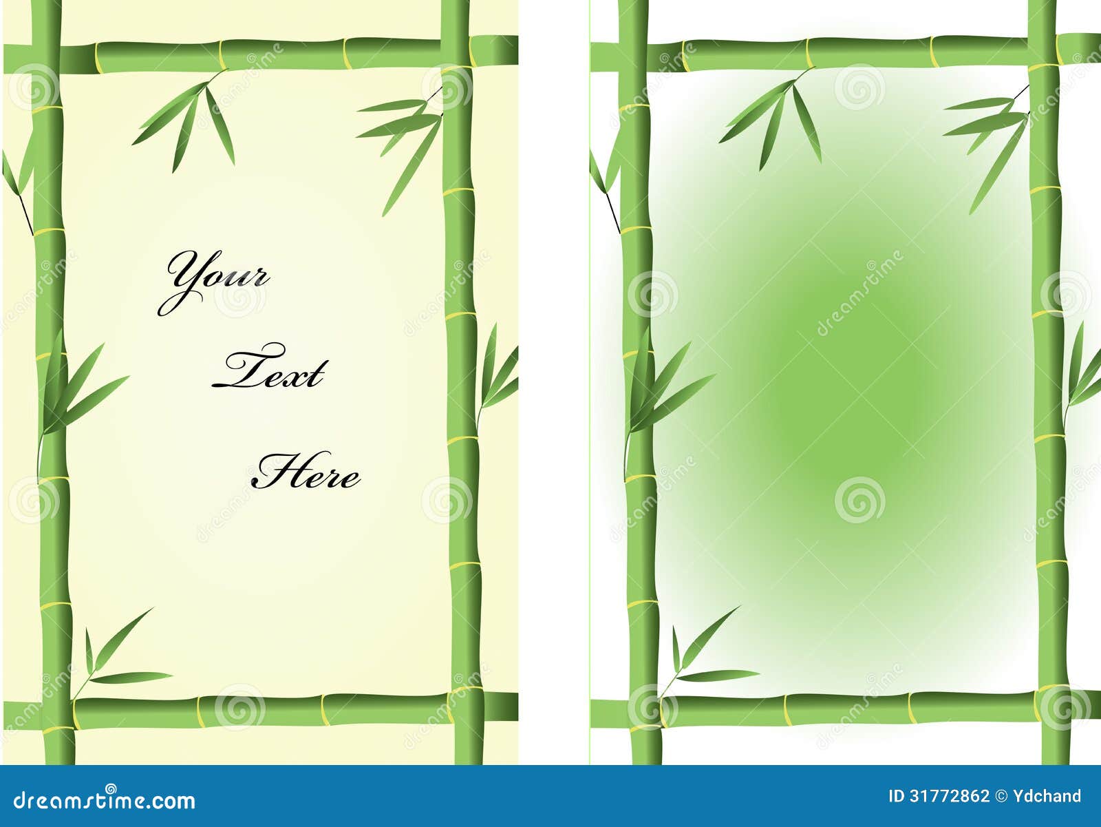 Bamboo Frames Made Of Green Bamboo. Pieces And Leaves Of Bamboo ...