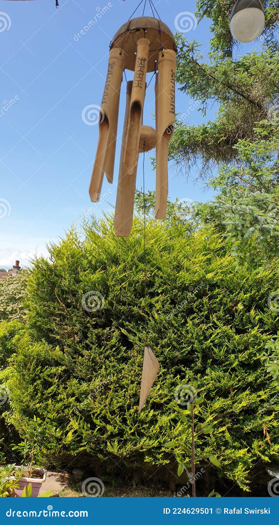 Bamboo ghost scare tool stock image. Image of flower - 224629501