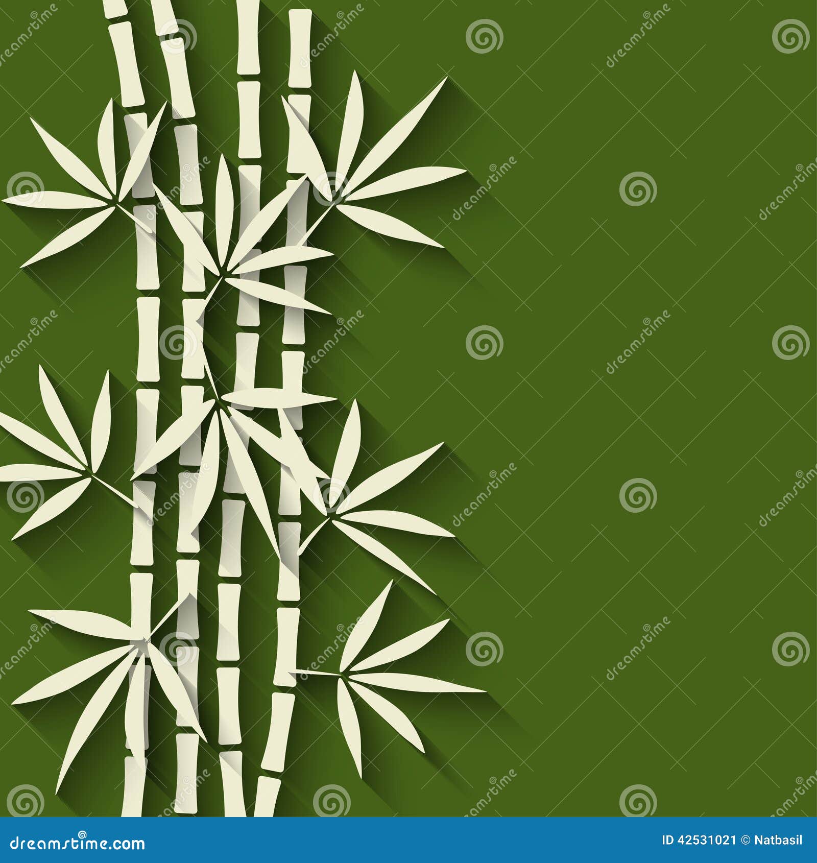 Bamboo Green Leaves And Steam. Watercolor Background Illustration Set ...