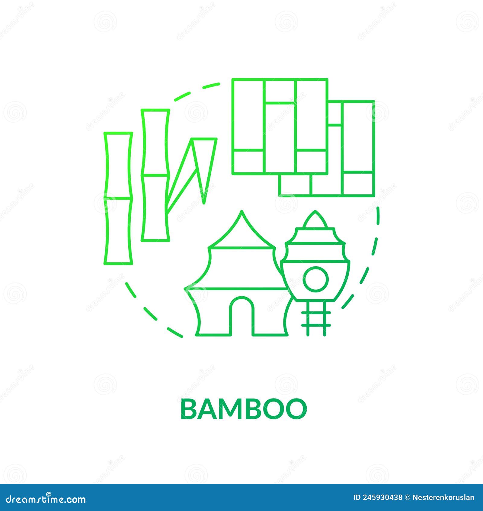 Bamboo Green Gradient Concept Icon Stock Vector - Illustration of ...