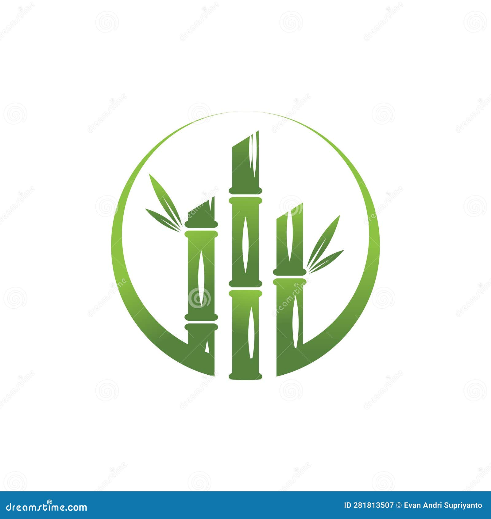 Bamboo with Green Leaf Logo Ilustration Vector Template Stock Vector ...