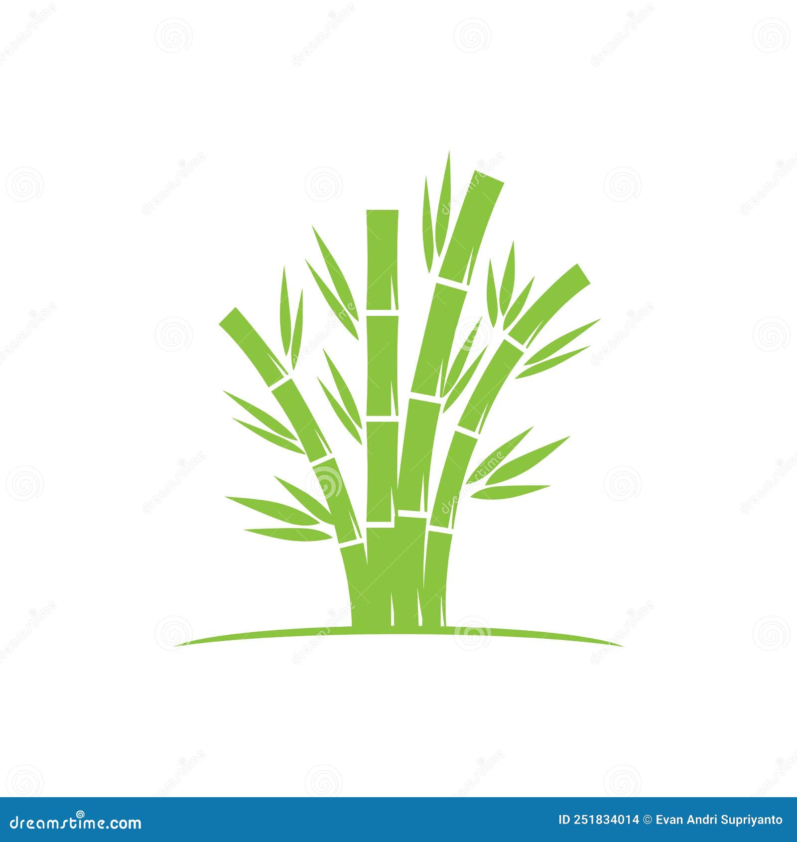 Bamboo with Green Leaf Logo Ilustration Vector Template Stock Vector ...