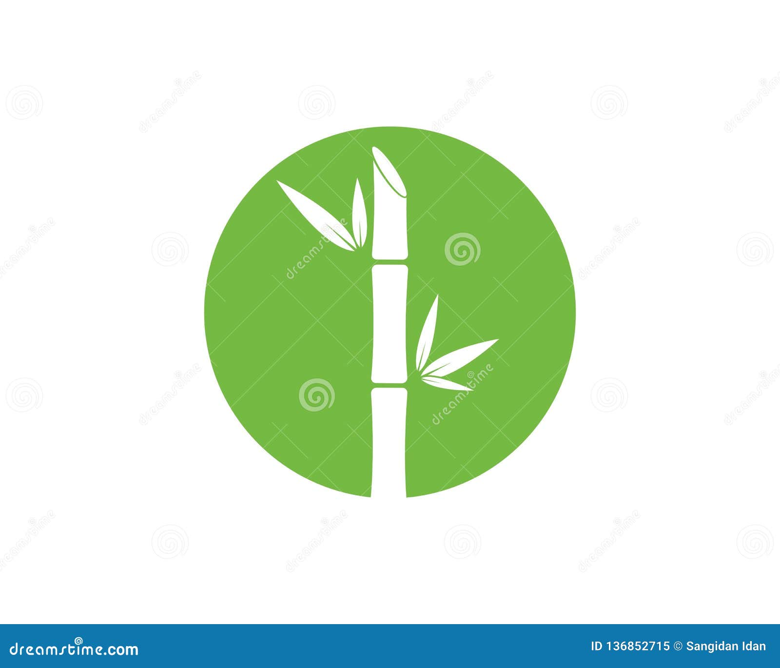 Bamboo with Green Leaf Vector Icon Stock Vector - Illustration of ...