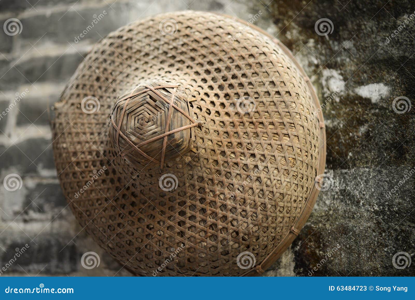 Bamboo hat stock image. Image of straw, rustic, plait - 63484723