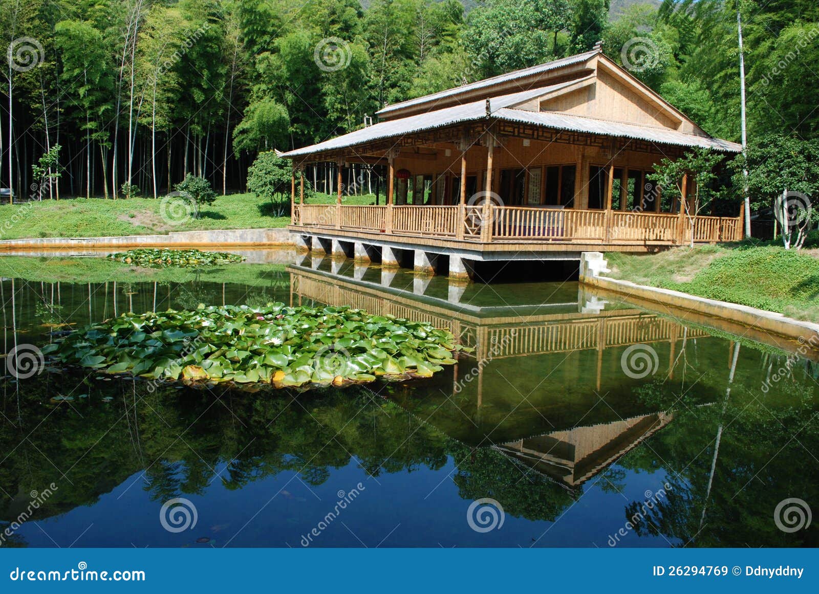 Bamboo house stock image. Image of peace, natural, water - 26294769