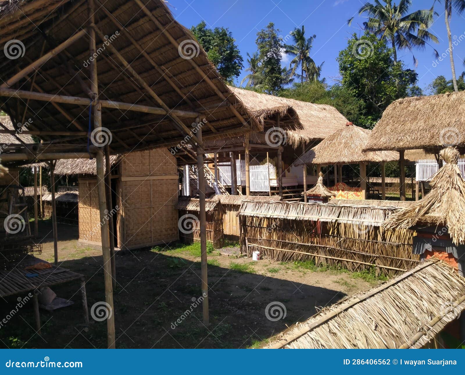 Bamboo House Used for Hindu Ceremonies Stock Photo - Image of property ...