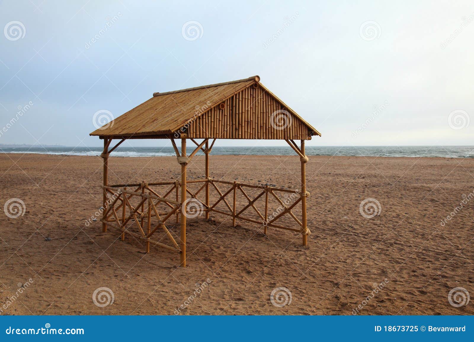 Bamboo hut stock image. Image of lounge, drone, coast - 18673725