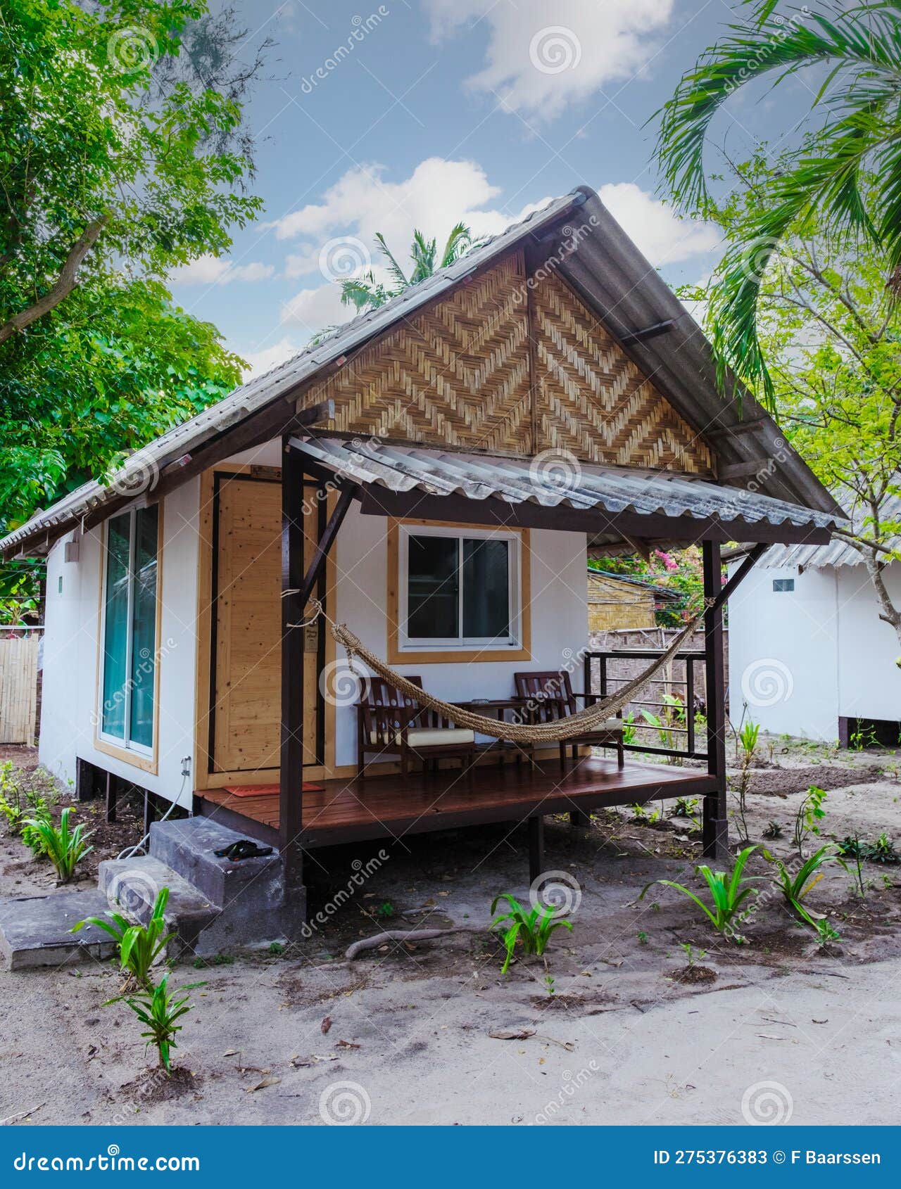 Bamboo Hut Bungalows on the Beach in Thailand Stock Image - Image of ...