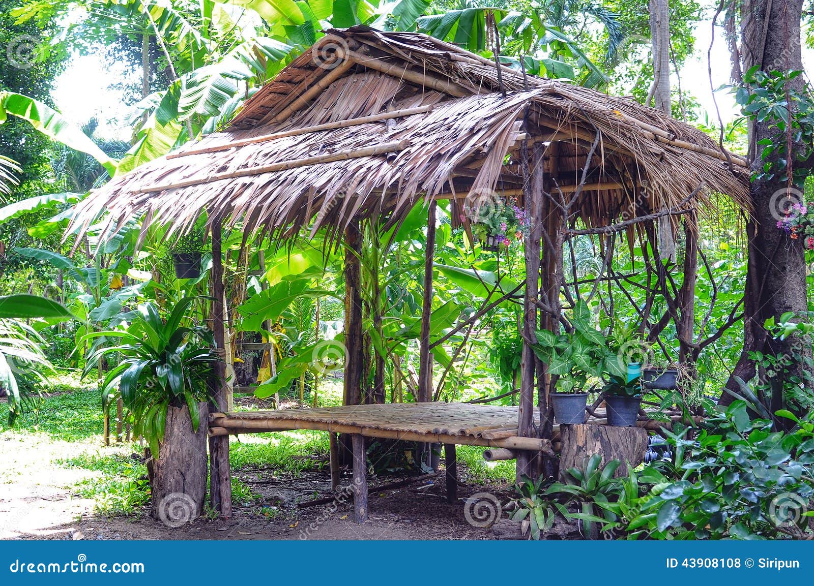 Bamboo Hut Stock Photo - Image: 43908108