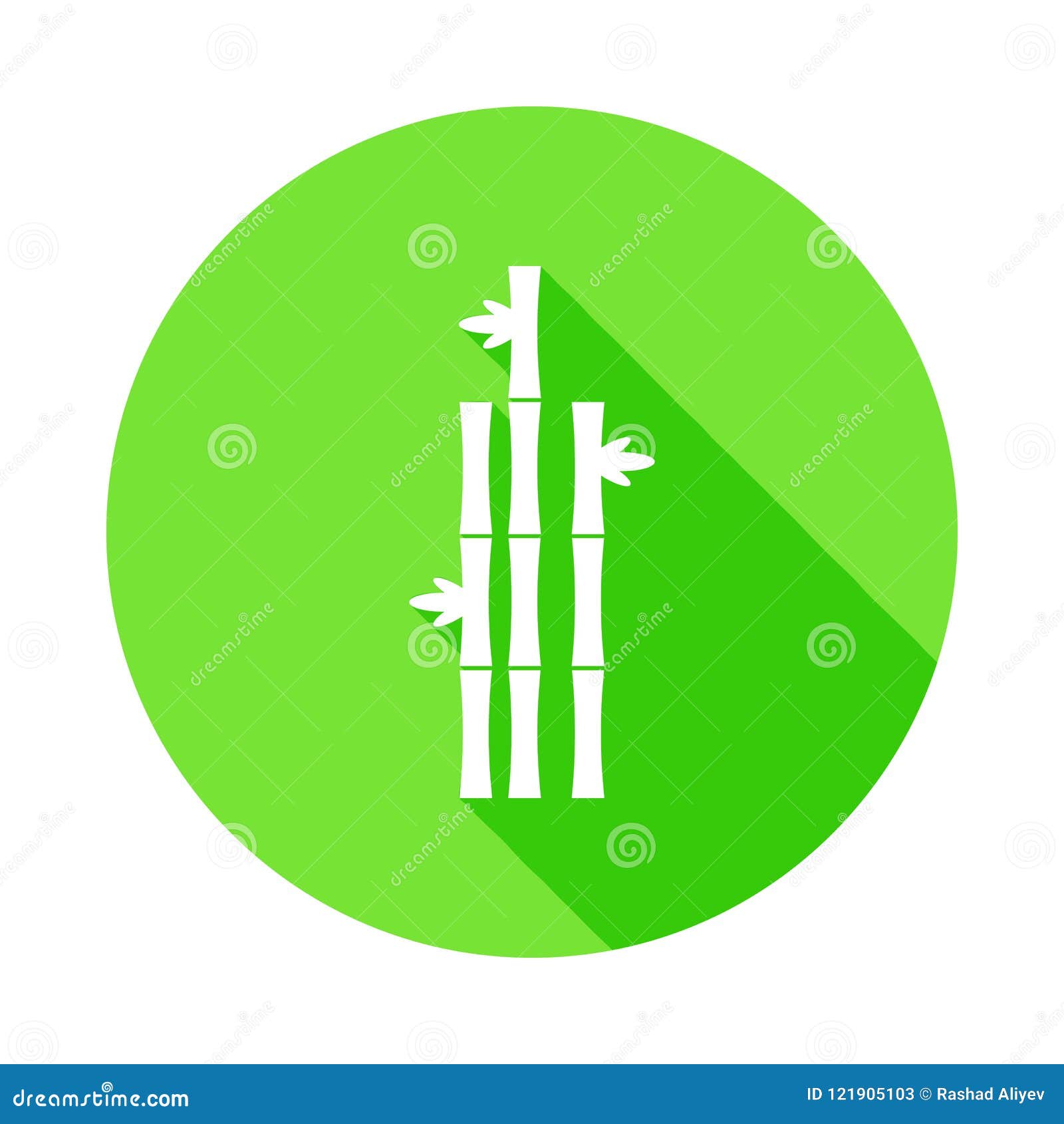 Bamboo Icon in Flat Long Shadow Style Stock Illustration - Illustration ...