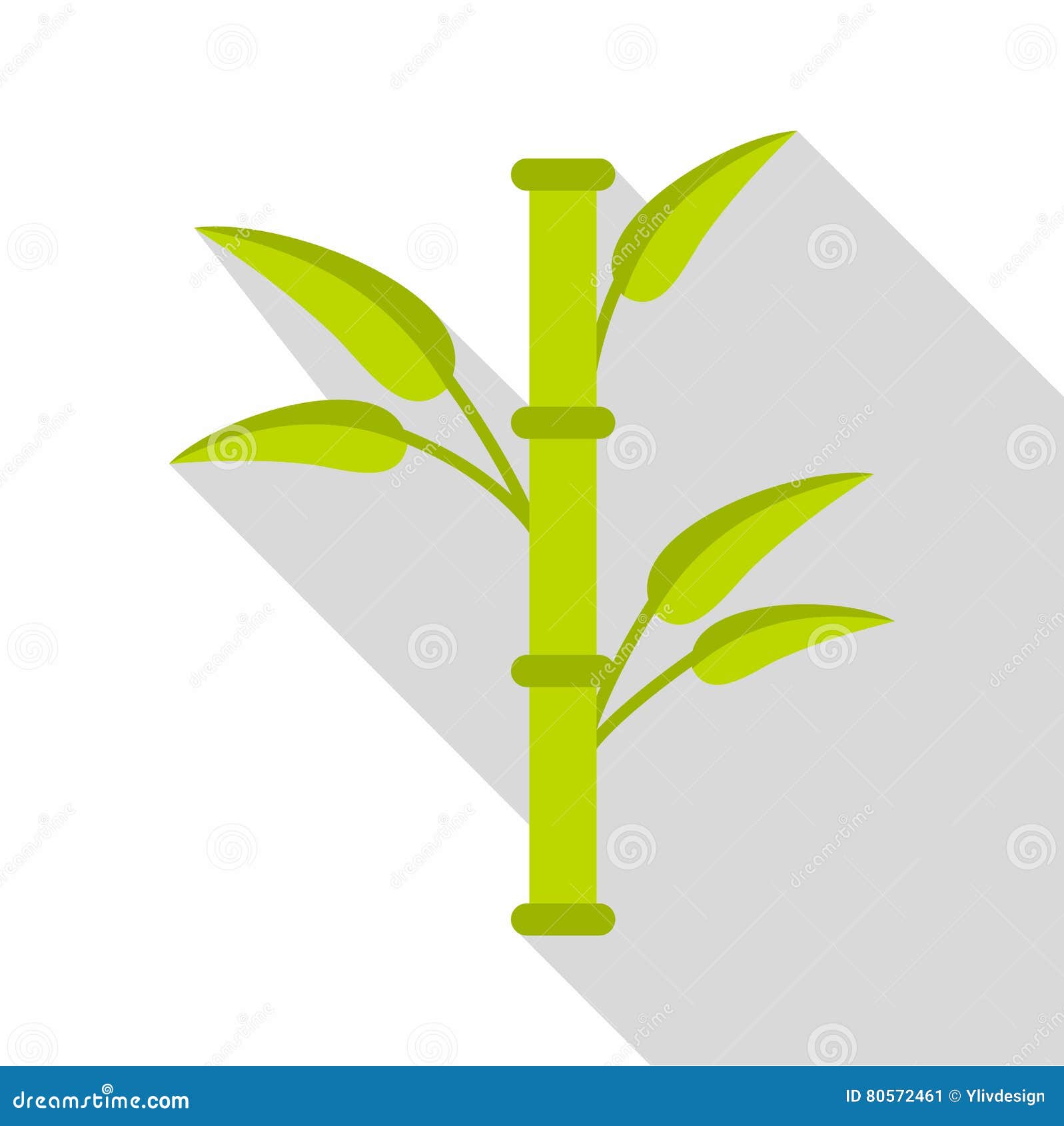 Bamboo icon, flat style stock vector. Illustration of icon - 80572461