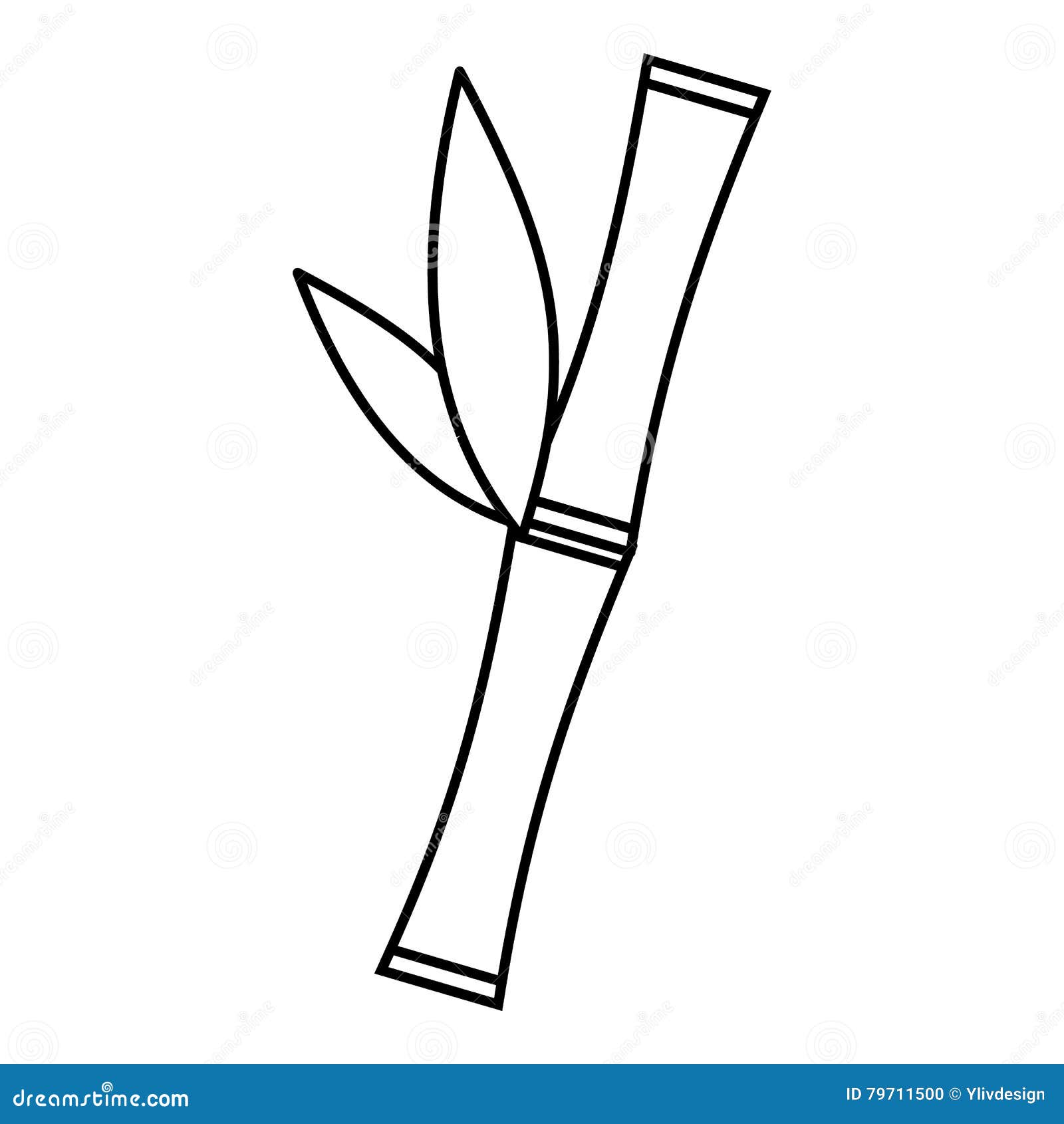 Bamboo icon, outline style stock vector. Illustration of outline - 79711500